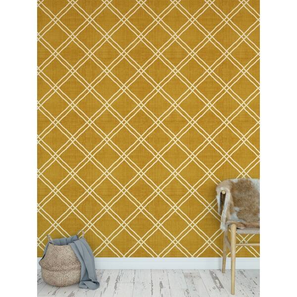 CARO GOLD Peel and Stick Wallpaper By Kavka Designs - 2' x 16' - Bed ...