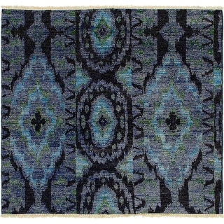 ECARPETGALLERY Hand-knotted Shalimar Black, Slate Blue Wool Rug - 5'0 x ...
