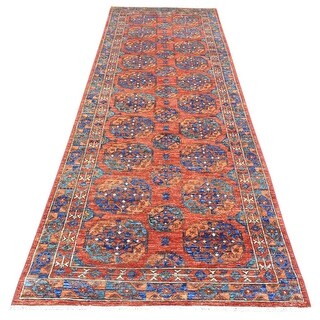 Shahbanu Rugs Prismatic Legacy Red Veggie Dyes Wool Hand Knotted Afghan ...