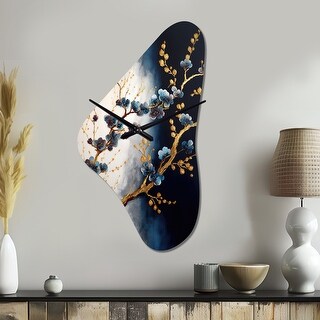 Designart - Blue Cherry Blossom Branch VI - Tree Bonsai Large Wall ...