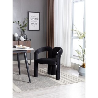 Black Velvet Set of 2 Black Fabric Upholstered Accent Dining Chairs ...