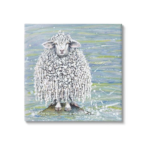 Stupell Abstract Sheep Modern Splatter Canvas Wall Art Design by Maggie ...
