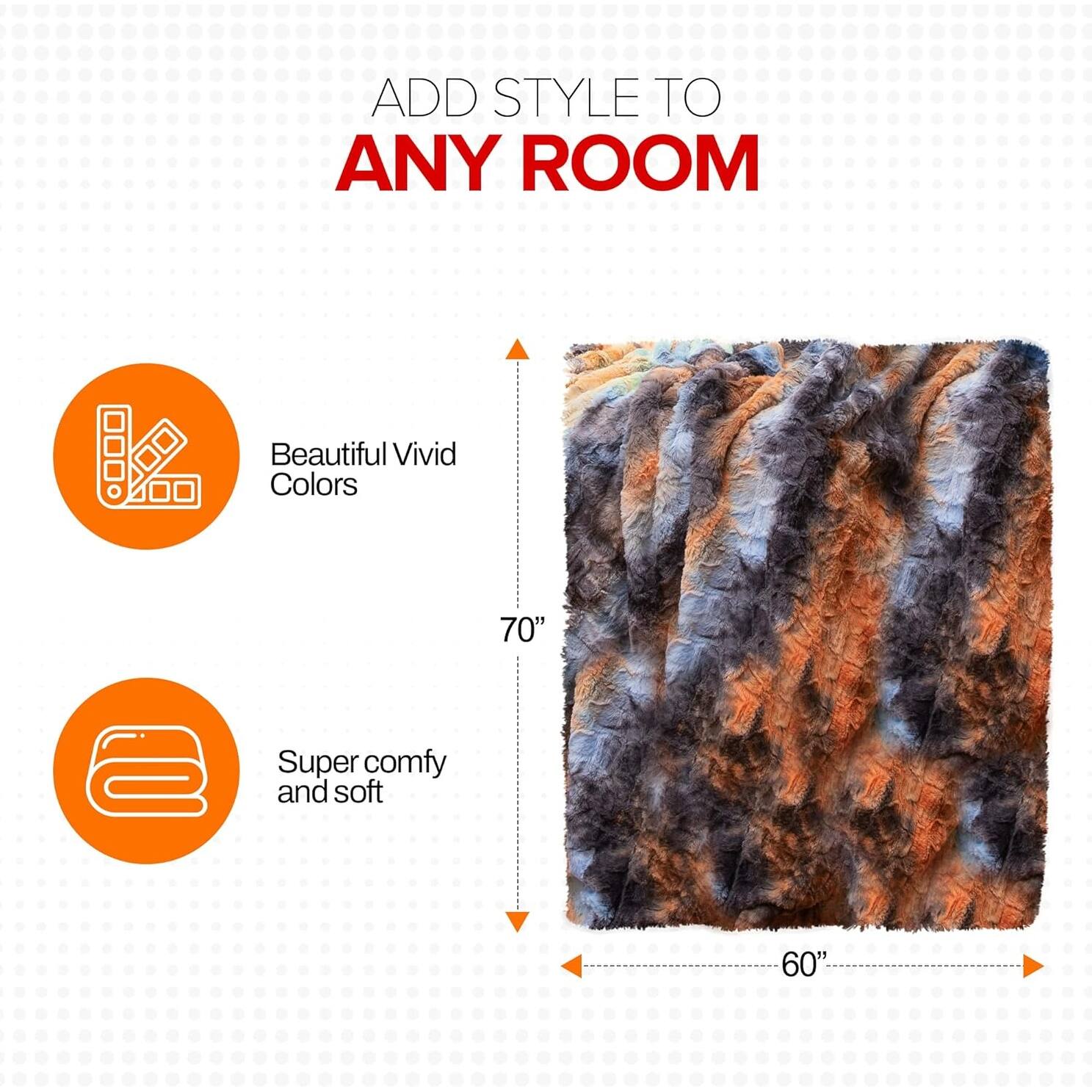 Cheer Collection Ultra Soft and Cozy Multi Colored Throw Blanket - On ...