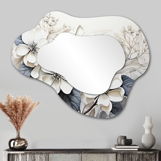 Grey Minimalism Hydrangea Delight I - Hydrangea Wall Mirror In Boom ...
