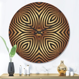 Designart 'Convex Symmetrical Ellipse' Modern Wood Wall Clock - Bed ...