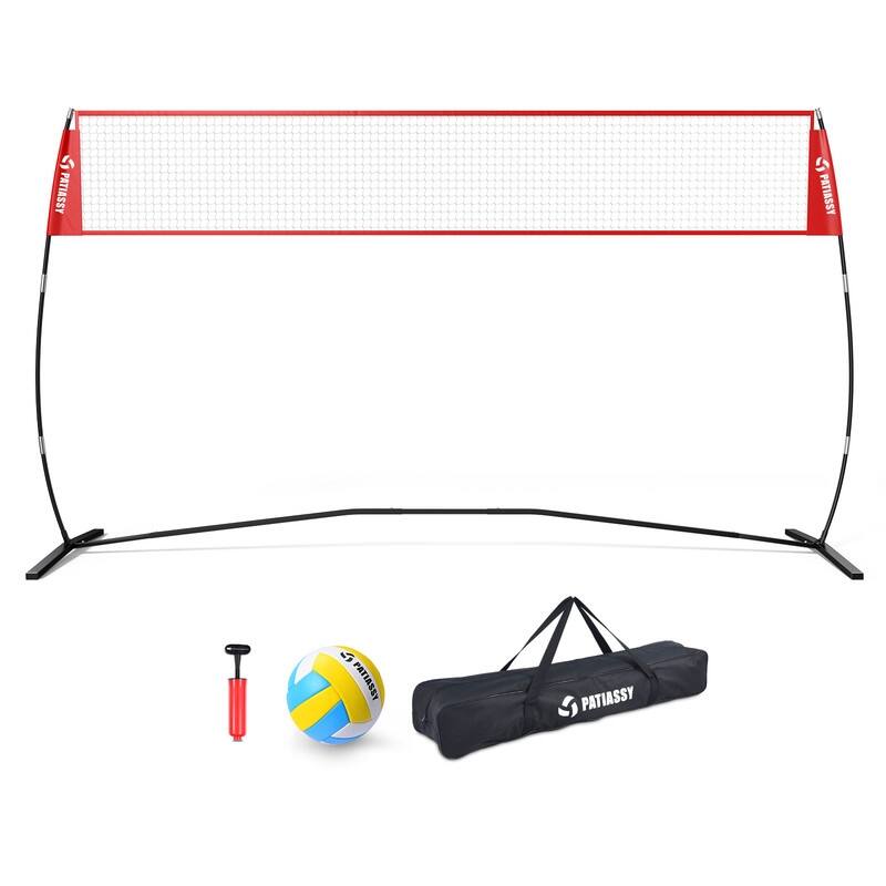 Patiassy 14ft Portable Freestanding Volleyball Net Set, Easy Setup - On ...