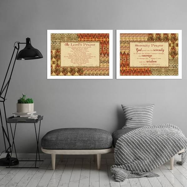 Mirage Words by Wild Apple - 2 Piece White Framed Print Set - Bed Bath ...