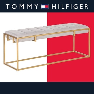 Tommy Hilfiger Ellery Rectangle Bench, Satin Gold - Bed Bath & Beyond ...