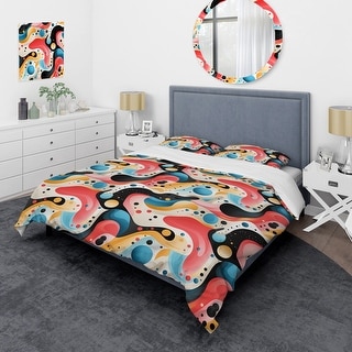 Designart "Pink And Blue Popart Trendy Patterns III" Blue Modern ...