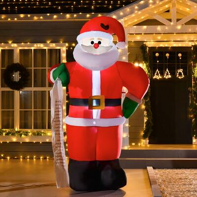 HOMCOM 8' Santa Inflatable Outdoor Decoration with Bible Scripture ...
