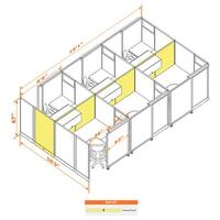 Cubicle with Sliding Door 67H 6pack Cluster - Bed Bath & Beyond - 34508393