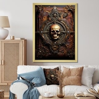 Designart "Pirate Code Book" Pirate Framed Canvas Wall Art - Bed Bath ...