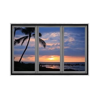 iCanvas "Beach Sunset Window View" by Unknown Artist Framed - Bed Bath ...
