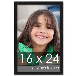 16x24 Traditional Black Complete Wood Picture Frame with UV Acrylic ...