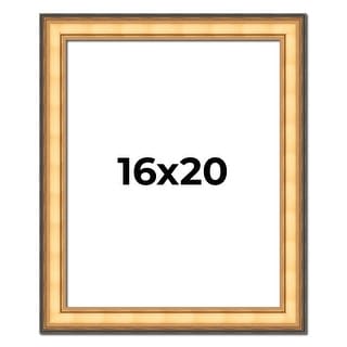16x20 Frame Gold Plein Aire Solid Wood Picture Frame Width 2 Inches ...