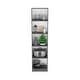 Bookcase with 5-Tier Shelves and Slim Design -Matt Gray / White -Office ...