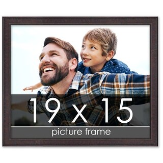 19x15 Distressed/Aged Mahogany Complete Wood Picture Frame with UV ...