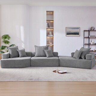 Modular Gray Sectional Sofa Irregular-shaped Leisure Couch, 3-piece ...