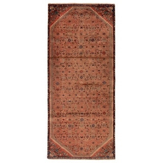 ECARPETGALLERY Hand-knotted Andelz Brown, Red Wool Rug - 3'10 x 9'4 ...