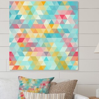 Designart "Abstract Of Triangles" Mid-Century Modern Canvas Wall Decor ...