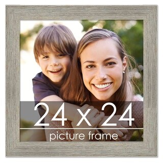 24x24 Distressed/Aged Contrast Grey Wood Picture Square Frame - Picture ...