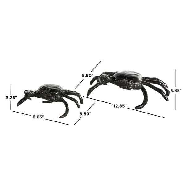 Black Aluminum Metal Crab Decorative Sculpture (Set of 2) - Bed Bath ...
