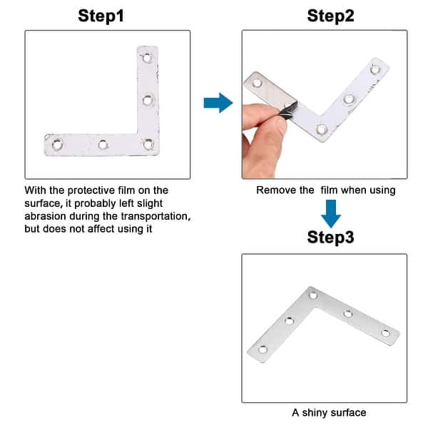 Flat Plate L Shape 80mmx80mm Angle Corner Brace Repair Brackets, 8pcs ...