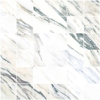Apollo tile 12" x 12" Splendor Polished Ivory White Green Vein ...