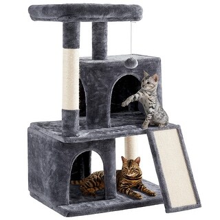 42 Inch Cat Tree Tower, Cat Condo with Sisal-Covered Scratching Posts ...