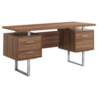 24" Walnut Rectangular Computer Desk With Three Drawers - Bed Bath ...