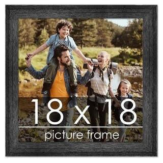 18x18 Distressed/Aged Black Wood Picture Square Frame - Bed Bath ...