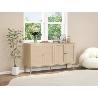 4-Door Accent Sideboard Buffet Cabinet with Adjustable Shelf and ...
