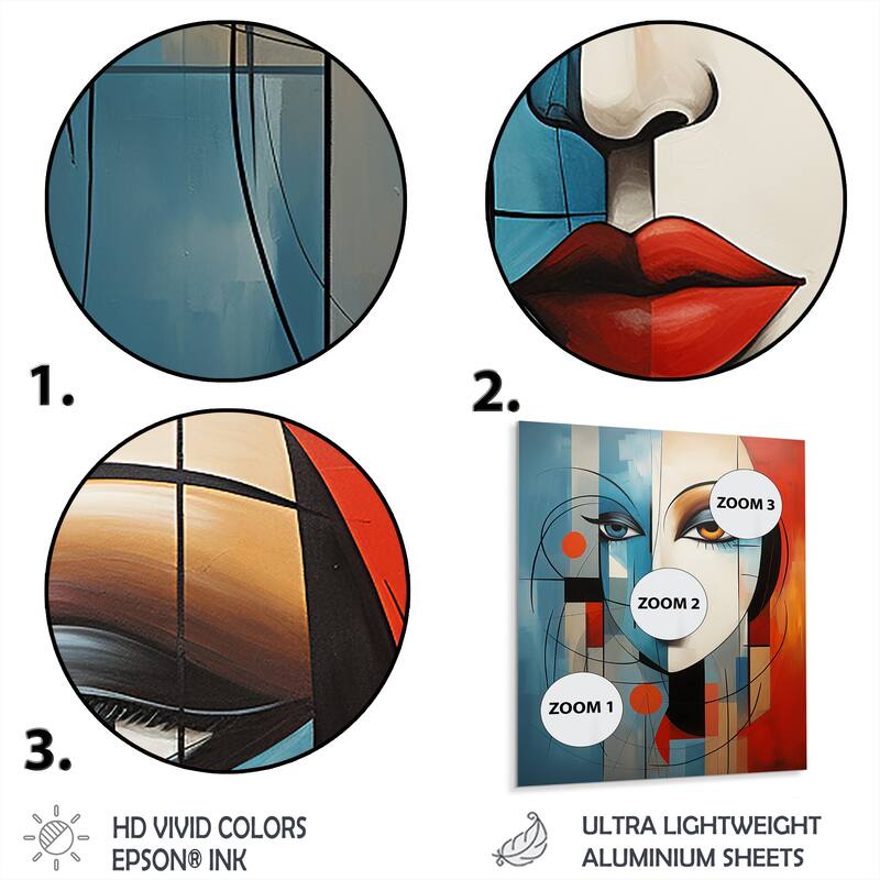 Designart "Cubism Geometric Portrait V" Cubism Metal Wall Art Living ...