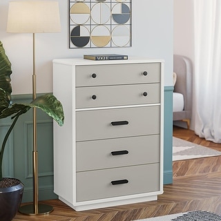 CosmoLiving by Cosmopolitan Valencia Tall 5-Drawer Dresser, Taupe and ...