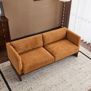 Square Arm Modern 3 Seater Boucle Sofa Upholstered Couch - Bed Bath ...