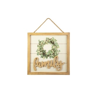 Angela 15 Inch Square Wall Art Plaque, Wood Frame, Family, White - Bed ...