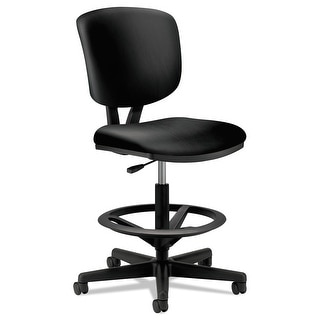 Volt Series Leather Adjustable Task Stool, Black - 27 x 29.5 x 49.88 ...