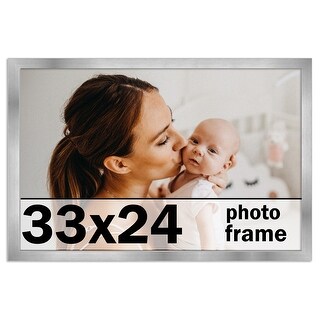 33x24 Frame Stainless Steel Silver Picture Frame - Modern Photo Frame ...