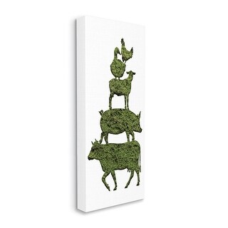 Stupell Farm Animal Stack Green Grass Pattern Silhouette Canvas Wall ...