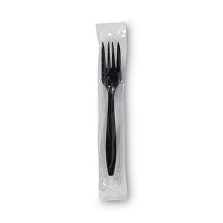 Individually Wrapped Heavyweight Forks, Polypropylene, Black - Bed Bath ...