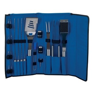 20-Piece Stainless Steel Grill Set with Carrying Case (Blue) - N/A ...