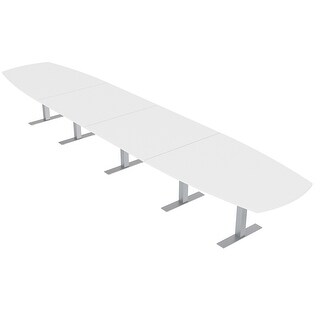 12 Ft Arc Boat Modular Conference Table Square Metal Bases w/Electric ...