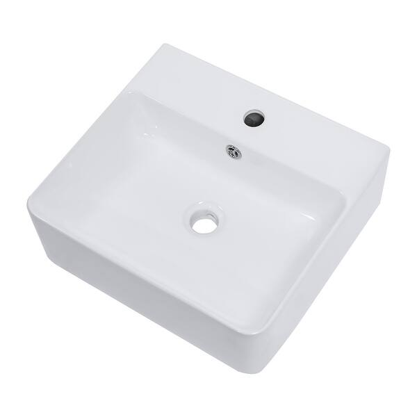 Wall Mounted Bathroom Sink Hand Washing Ceramic Basin Sink - Bed Bath ...