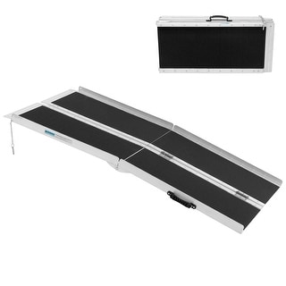 5FT Non-Skid Traction Folding Aluminum Wheelchair Ramp Scooter Mobility ...