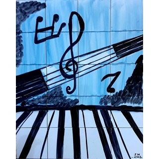 24in x 30in Tile Art Music Design 20pc Mosaic Tile Ceramic Wall Mural ...