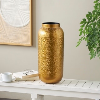 Gold Metal Textured Hammered Vase - Bed Bath & Beyond - 39913503