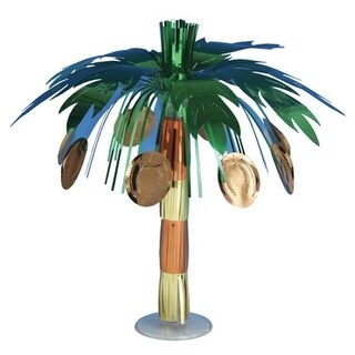 Club Pack of 12 Metallic Coconut Tree Mini Foil Luau Party Centerpieces ...