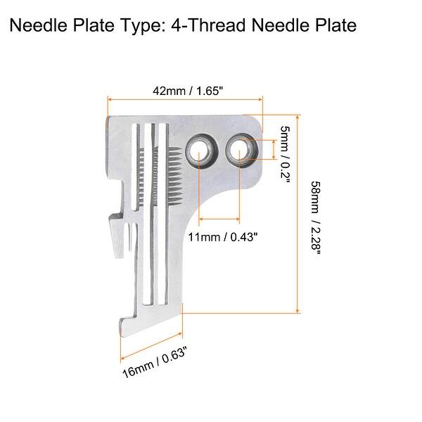 2pcs 202554E 4-Thread 5mm Hole Dia Chrome Plated Needle Plate for ...