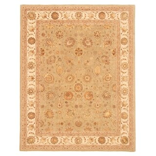ECARPETGALLERY Hand Tufted Tabriz Ht Light Green Viscose, Wool Rug - 8 ...