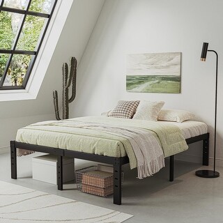 Bed-Frame-Full, 14 Inch Metal Platform Full-Size-Bed-Frame No Box ...